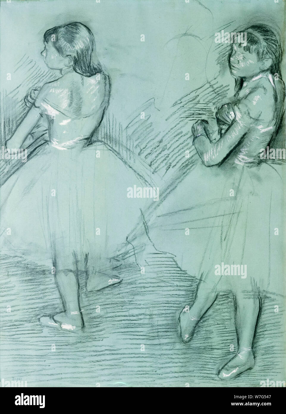 Edgar Degas, Two Dancers, drawing, circa 1879 Stock Photo - Alamy