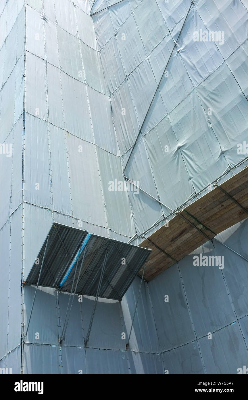 Scaffolding on a building in Japan Stock Photo - Alamy
