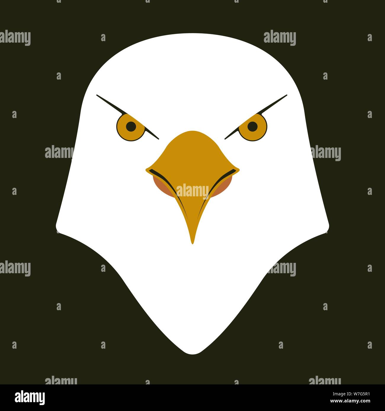 Vector illustration. American eagle head icon in flat style. Isolated ...