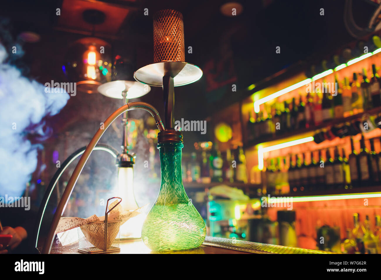 Process of making hookah for smoking. concept of smoking a hookah and ...