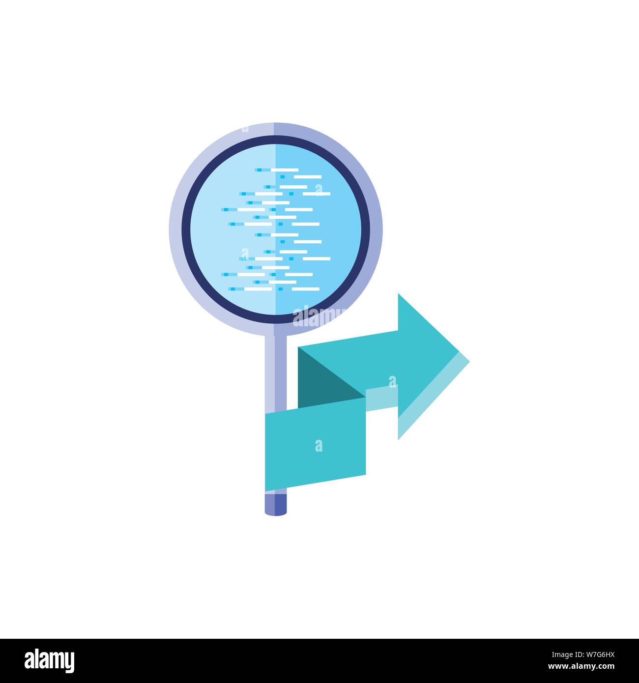 arrow with search magnifying glass vector illustration design Stock ...