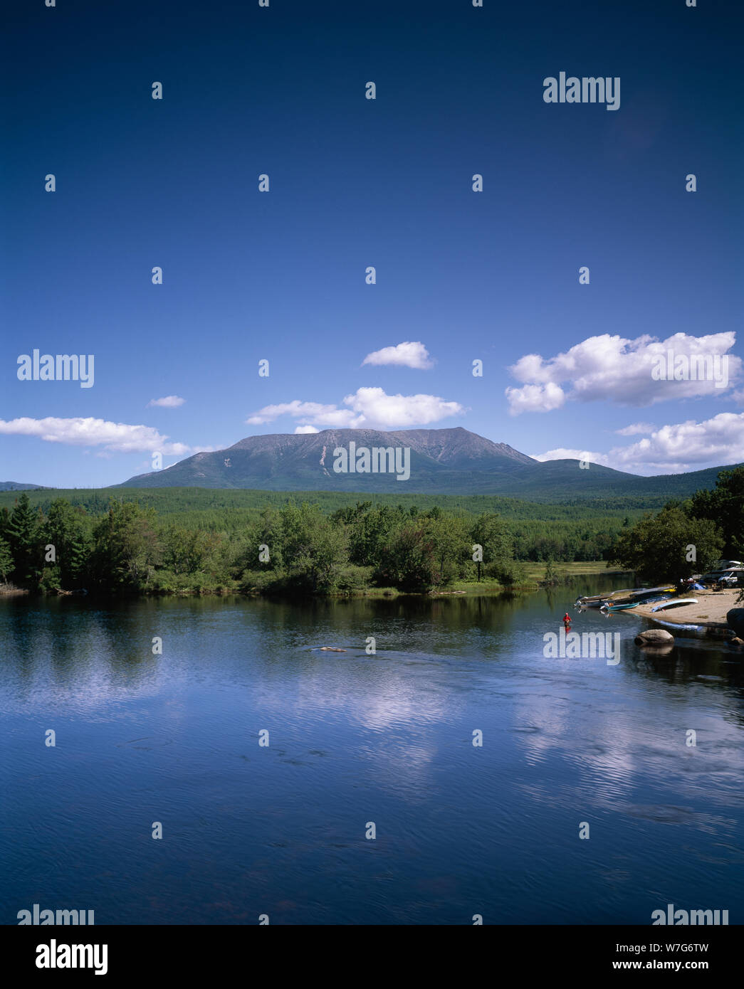 Appalachian Trail and view of Mount Katahdin, Maine Stock Photo - Alamy