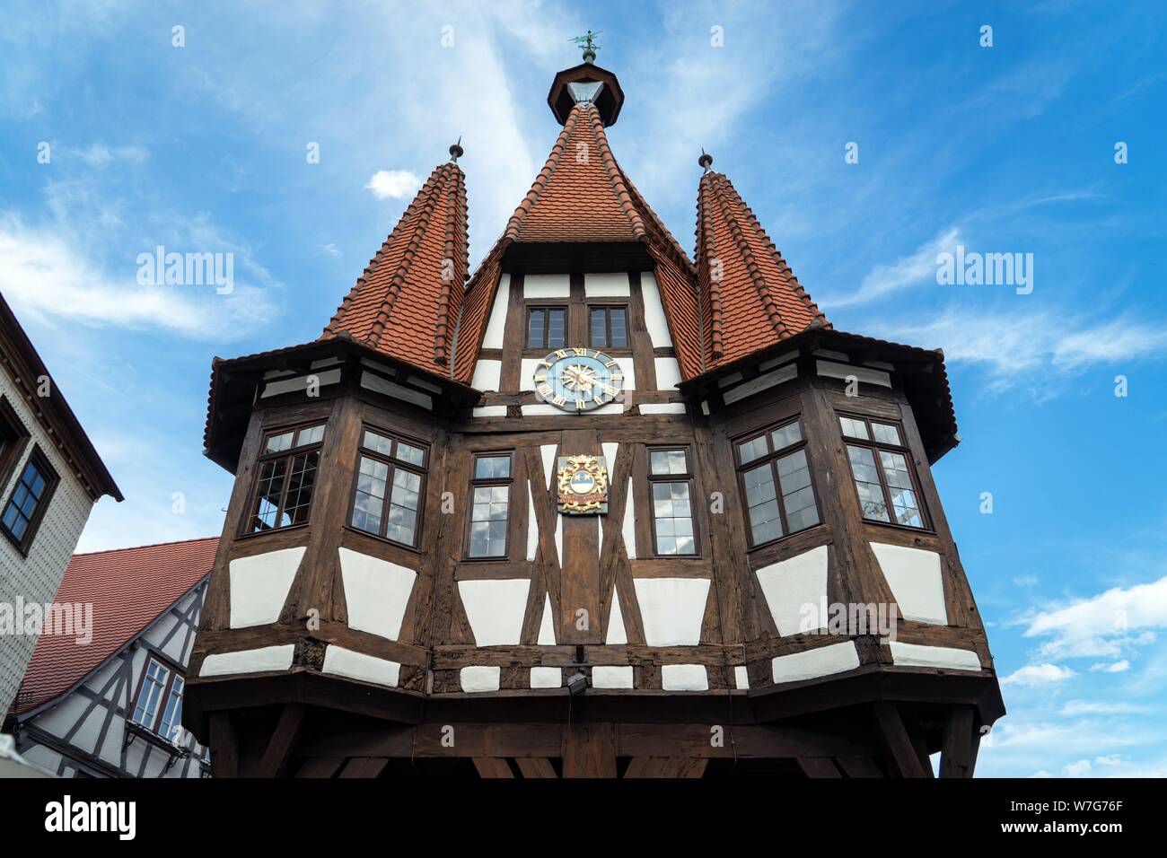 Germany: Old town hall from 1484 in Michelstadt, Hesse.Photo from 20 ...