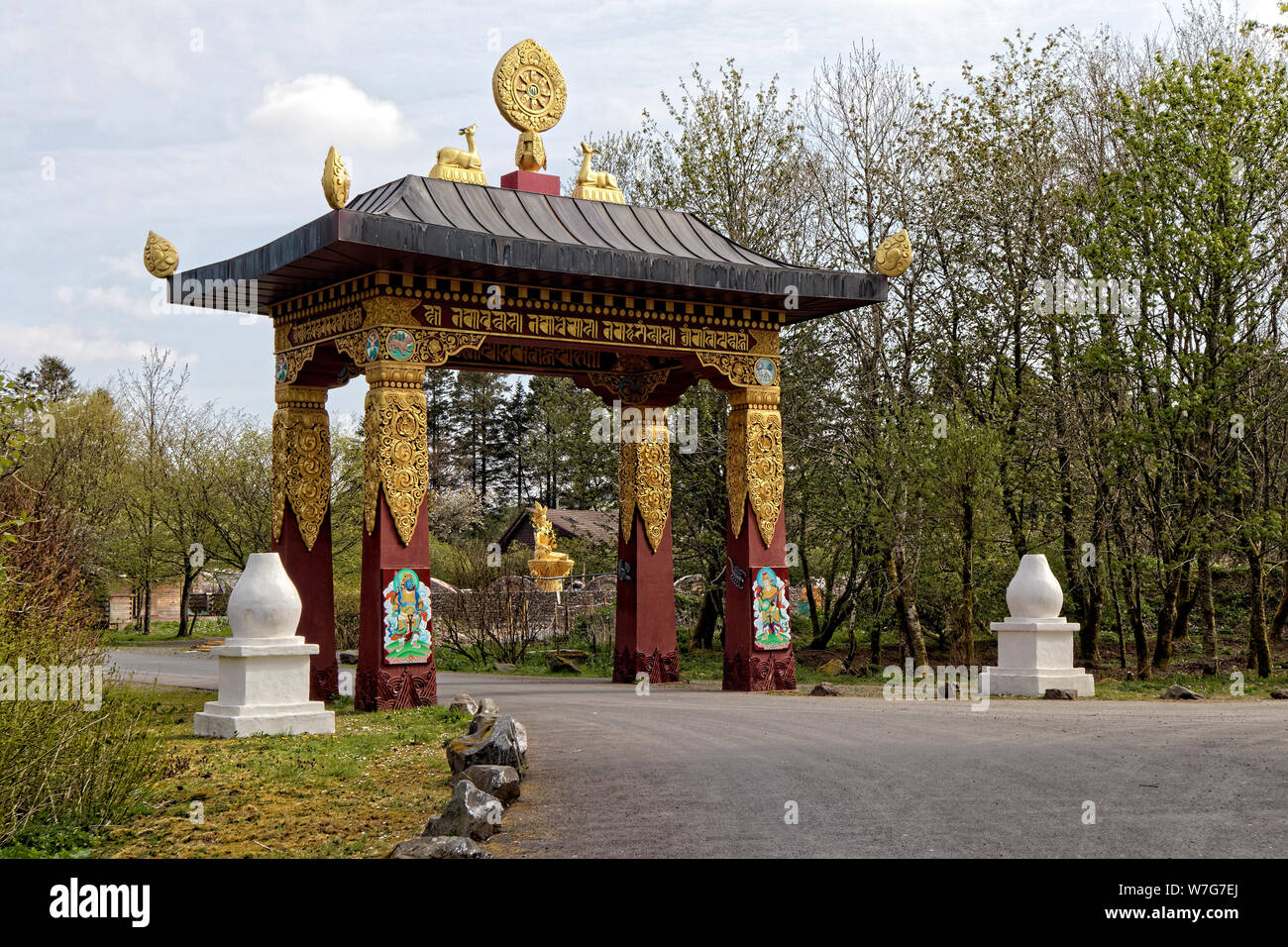 Entrance to Kagyu Samye Ling Monastery and Tibetan Monastery Stock ...