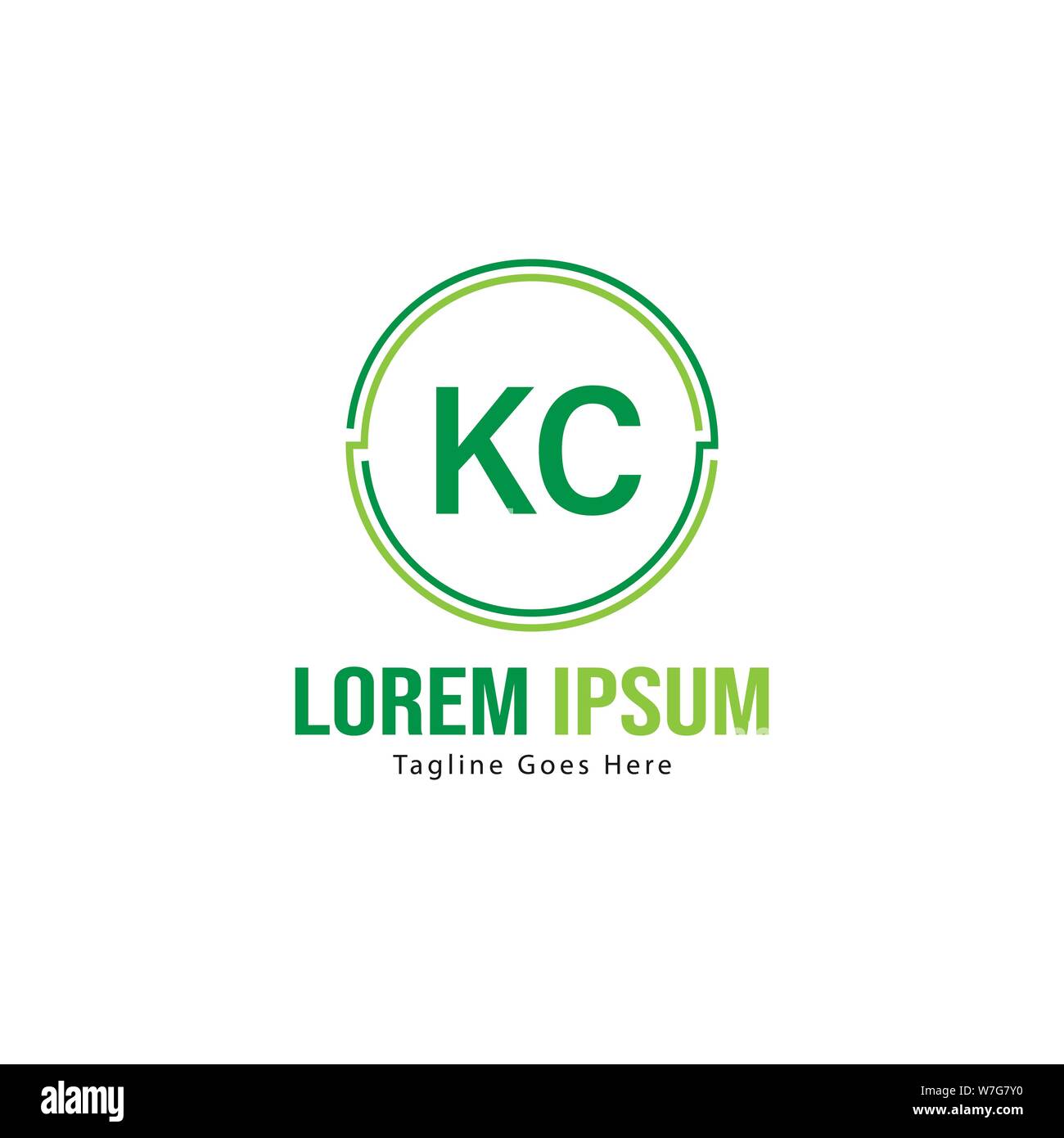Initial KC logo template with modern frame. Minimalist KC letter logo ...