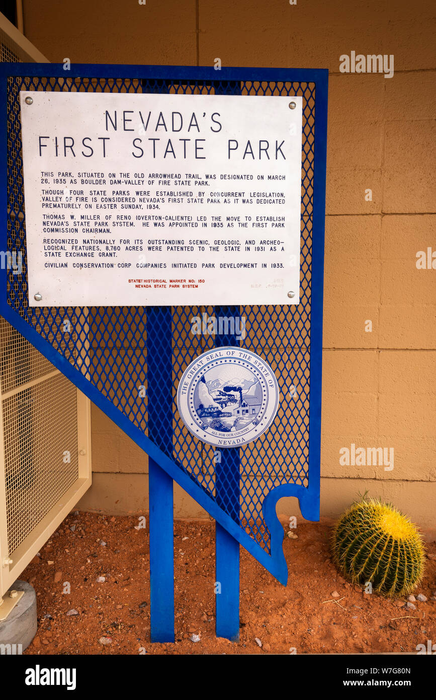 Nevada's first state park sign at the visitor center, Valley of Fire ...