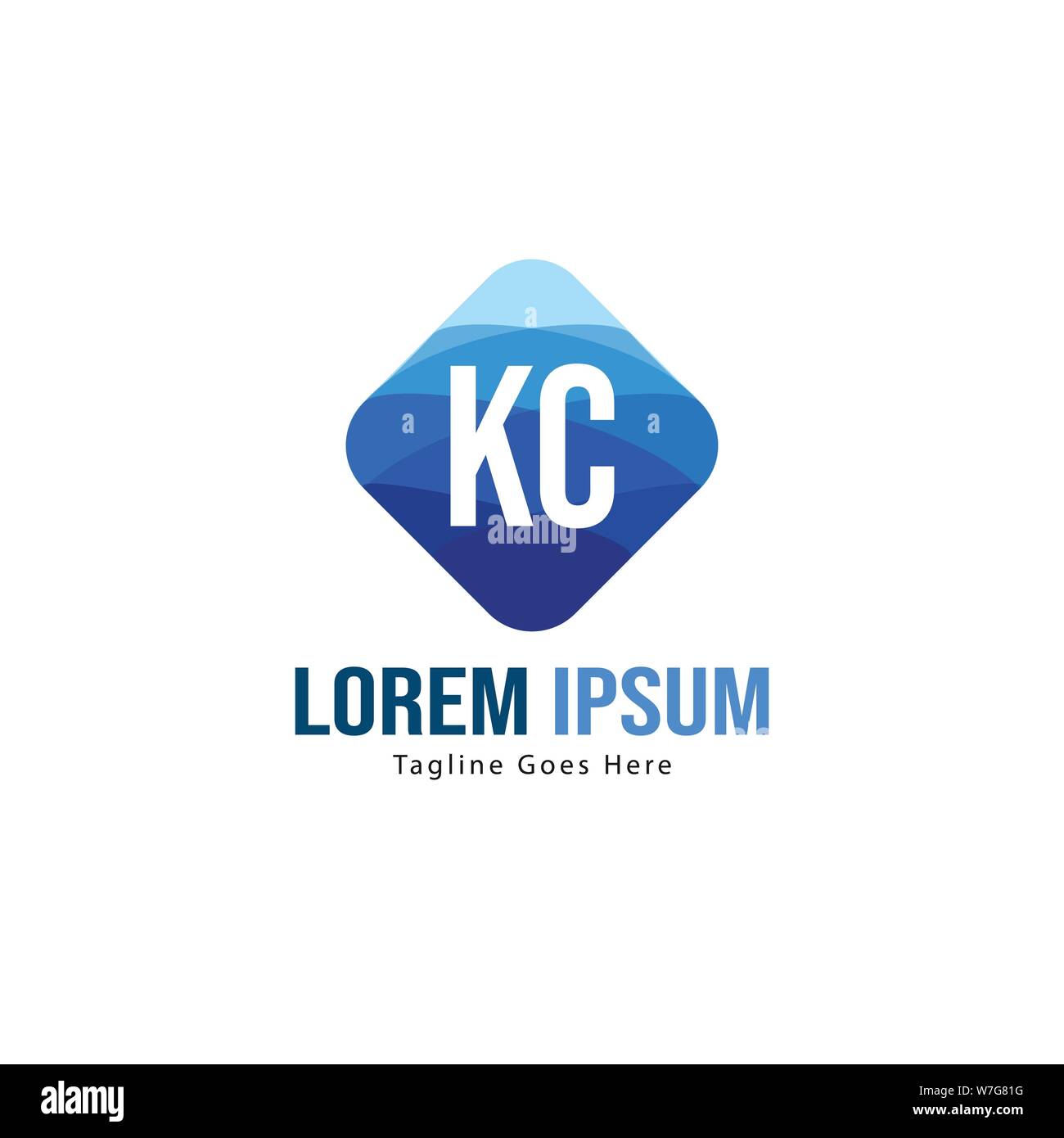 Initial KC logo template with modern frame. Minimalist KC letter logo ...