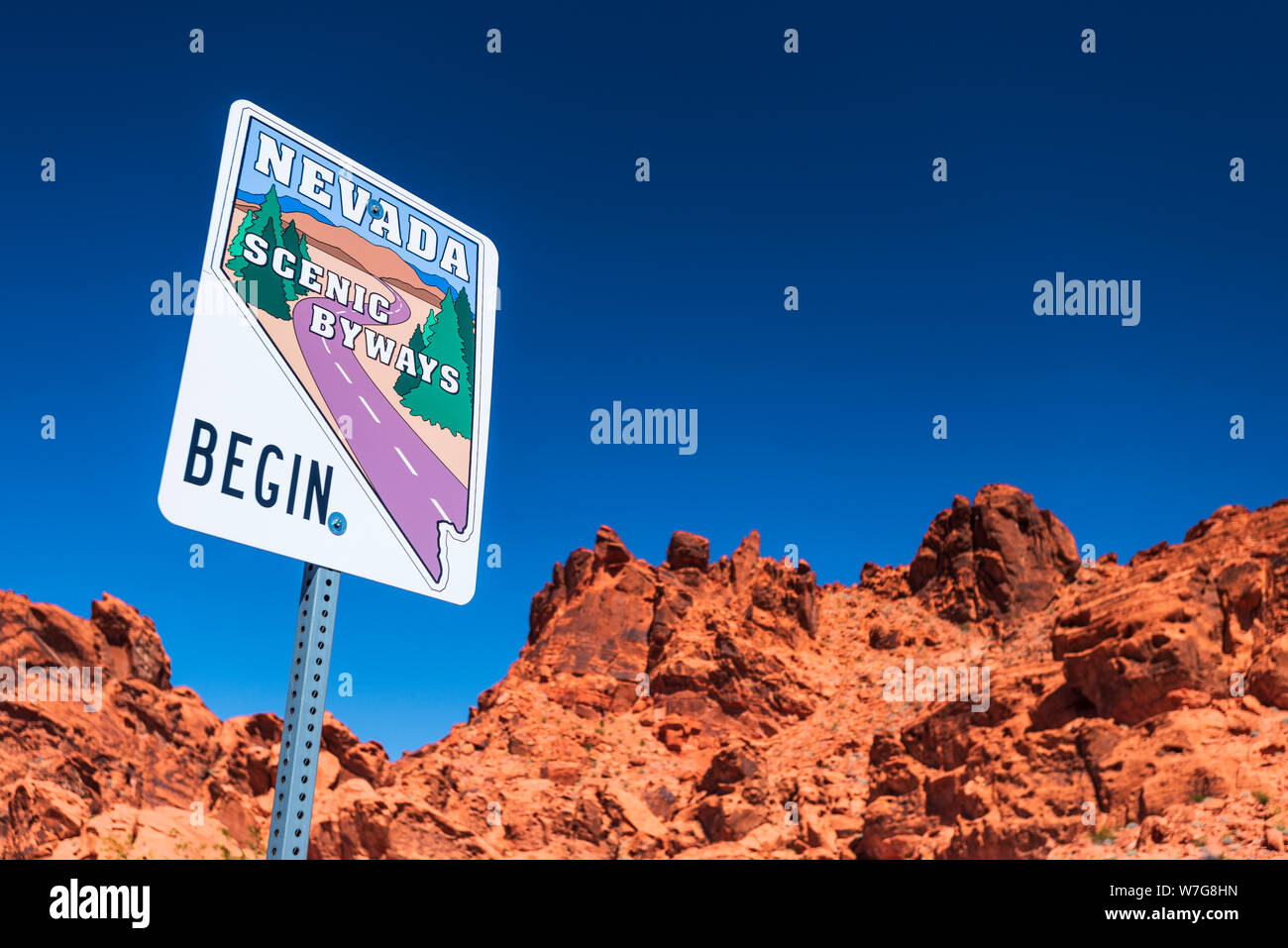 Nevada scenic byway sign hi-res stock photography and images - Alamy