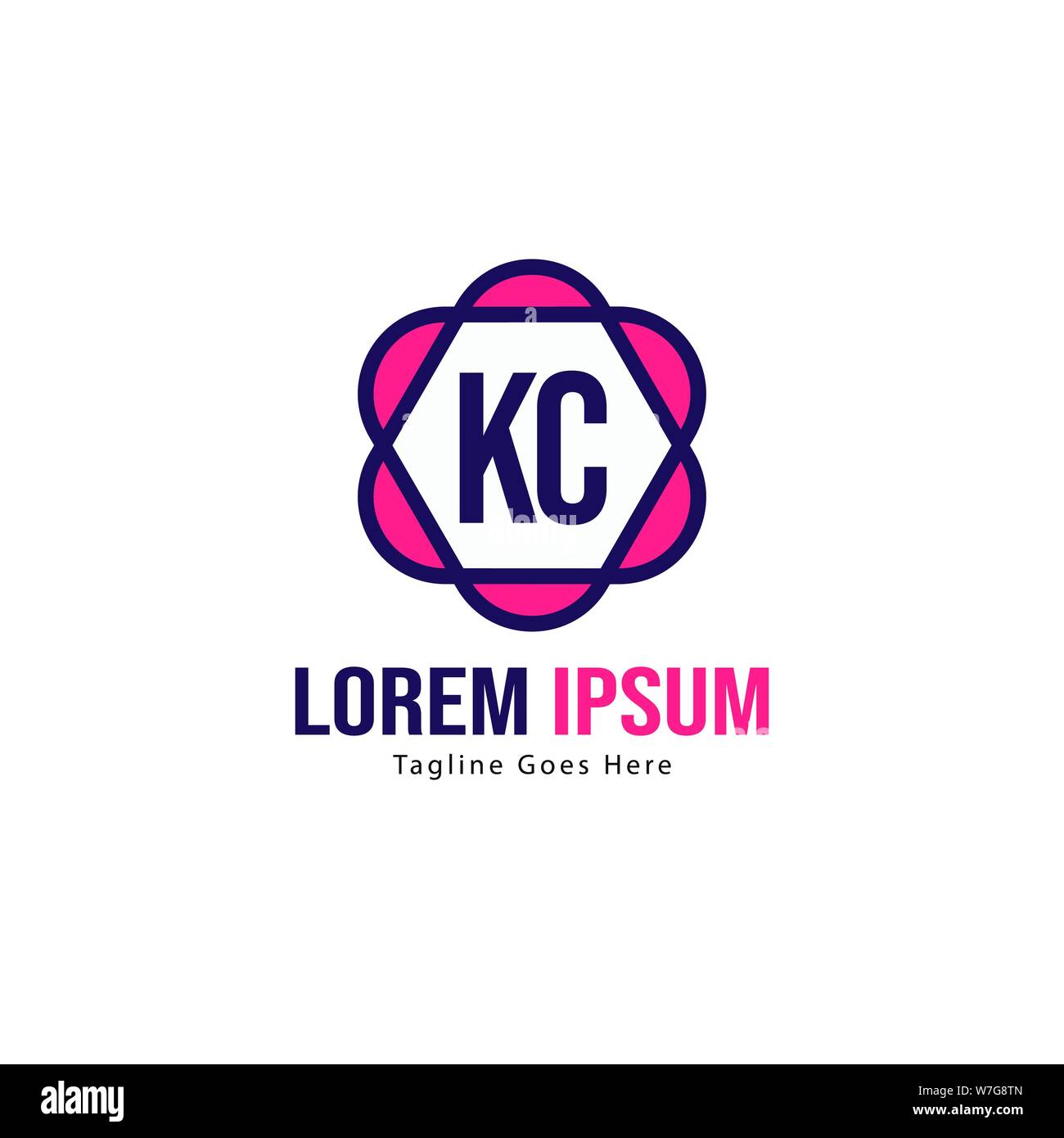 Initial KC logo template with modern frame. Minimalist KC letter logo ...