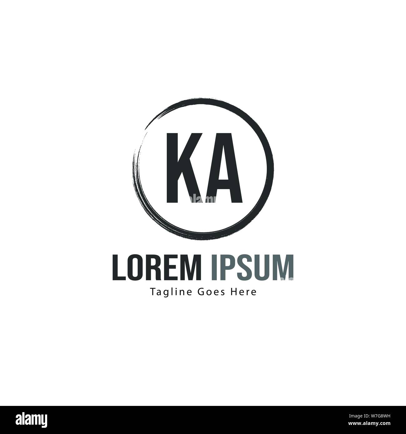Initial KA logo template with modern frame. Minimalist KA letter logo ...
