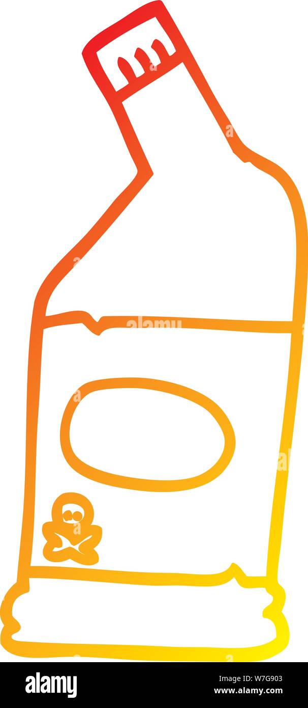 warm gradient line drawing of a cartoon bleach cleaner Stock Vector ...