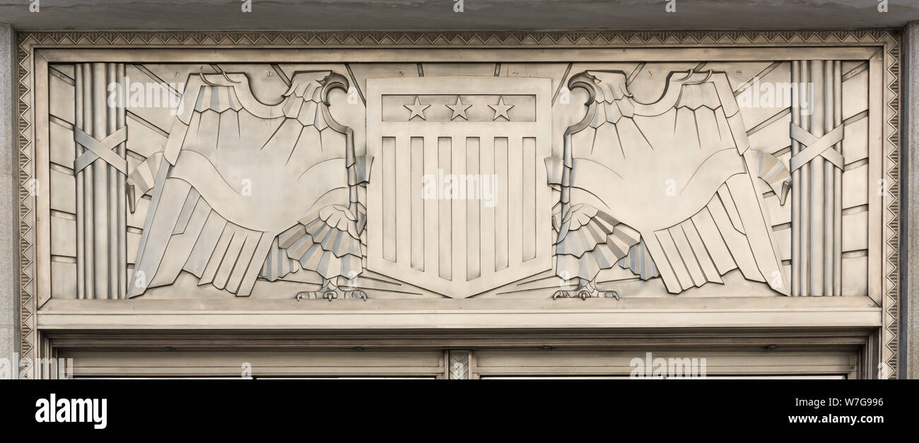 Architectural detail with eagles at the Martin Luther King, Jr ...