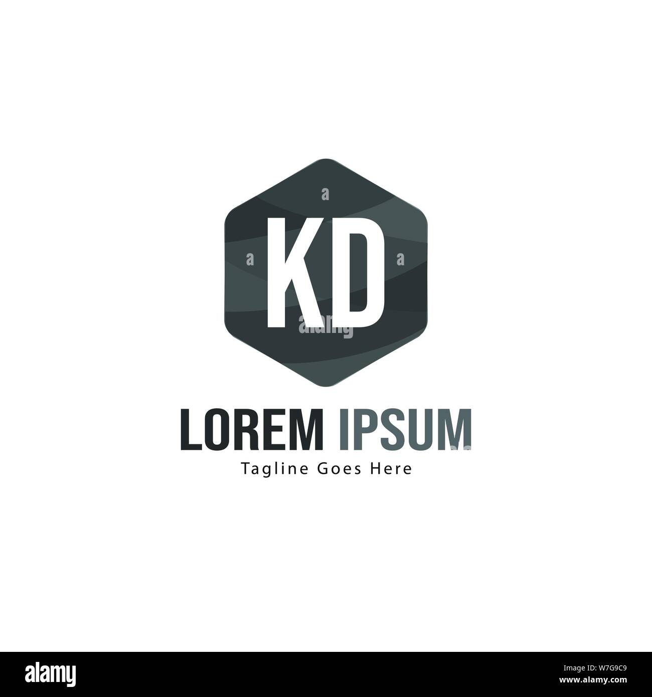 Initial KD logo template with modern frame. Minimalist KD letter logo ...
