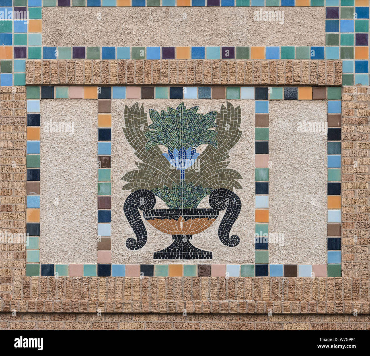 Architectural details at ground level of the historic Hamilton Hotel ...