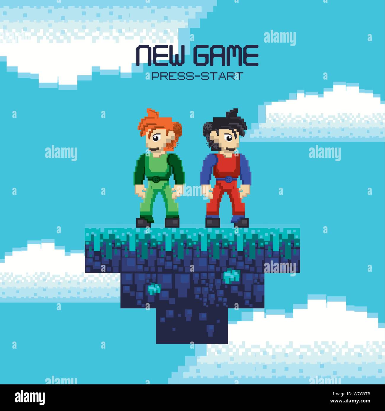 Retro videogame screenplay characters Stock Vector Image & Art - Alamy