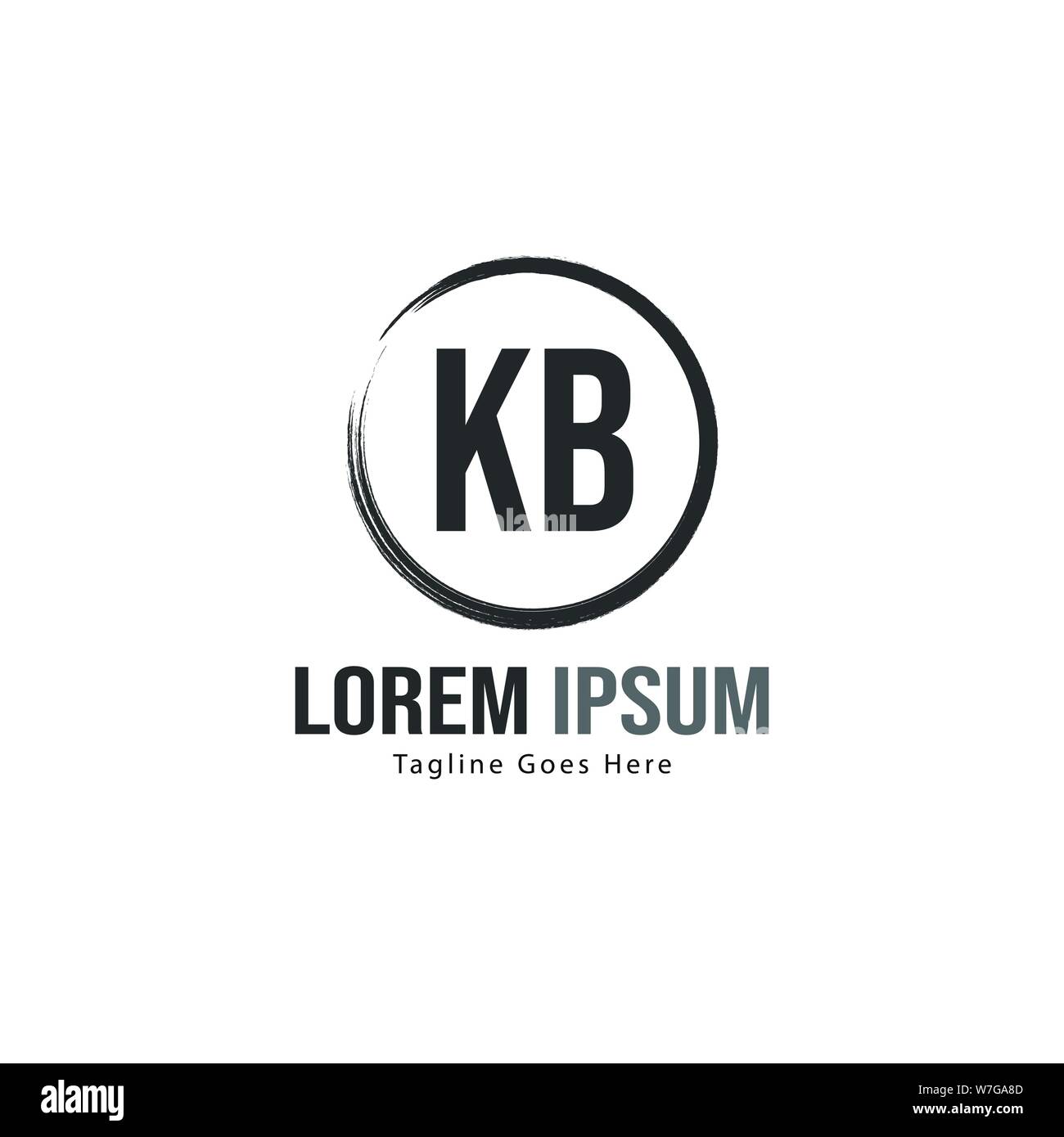 Initial KB logo template with modern frame. Minimalist KB letter logo ...