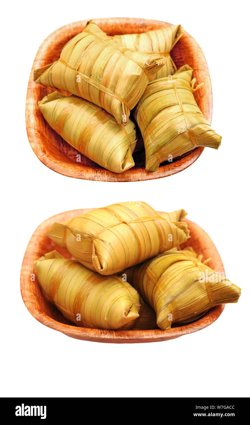 Asian coconut cake isolated on white background Stock Photo - Alamy