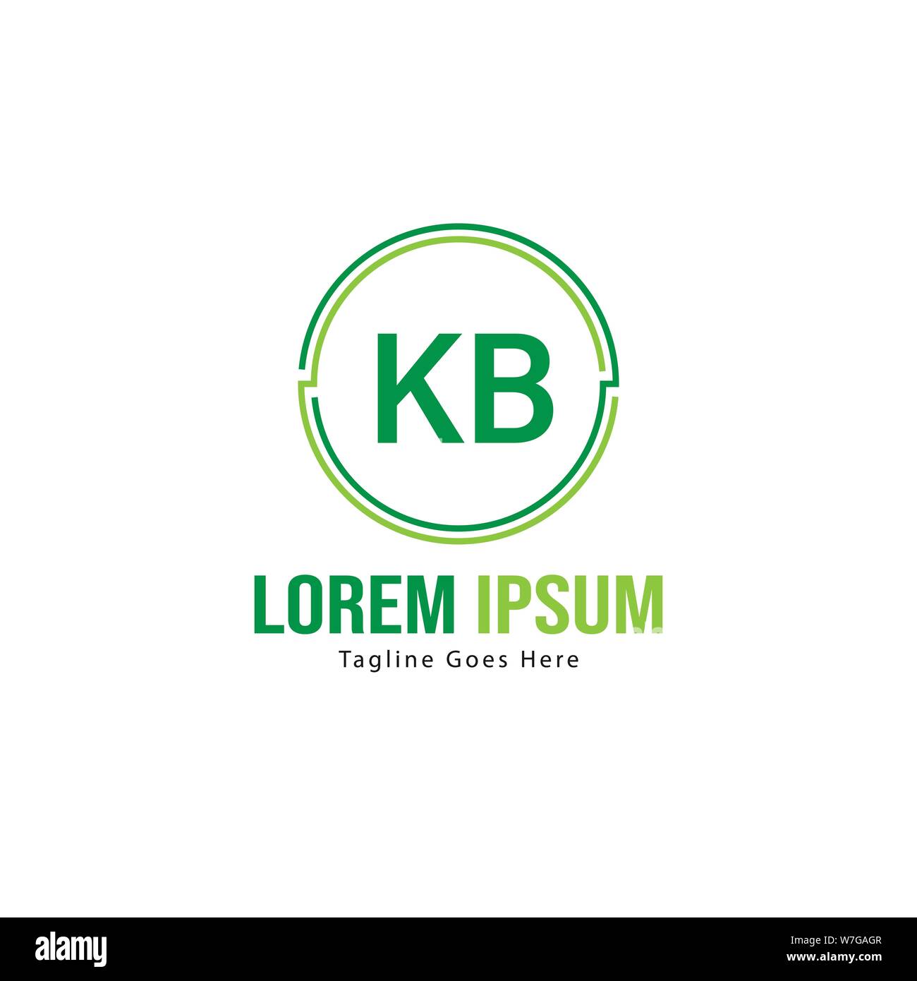 Initial KB logo template with modern frame. Minimalist KB letter logo ...