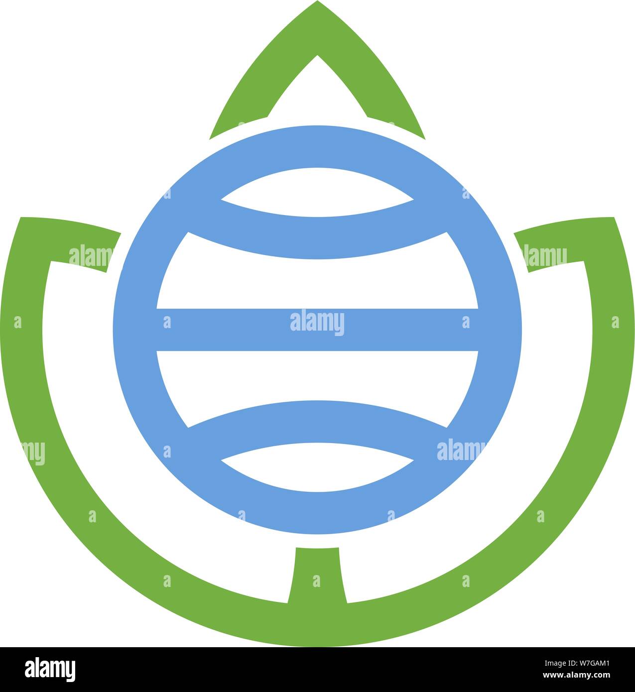 Vector illustration. Leaf and earth icon in flat and geometric style ...