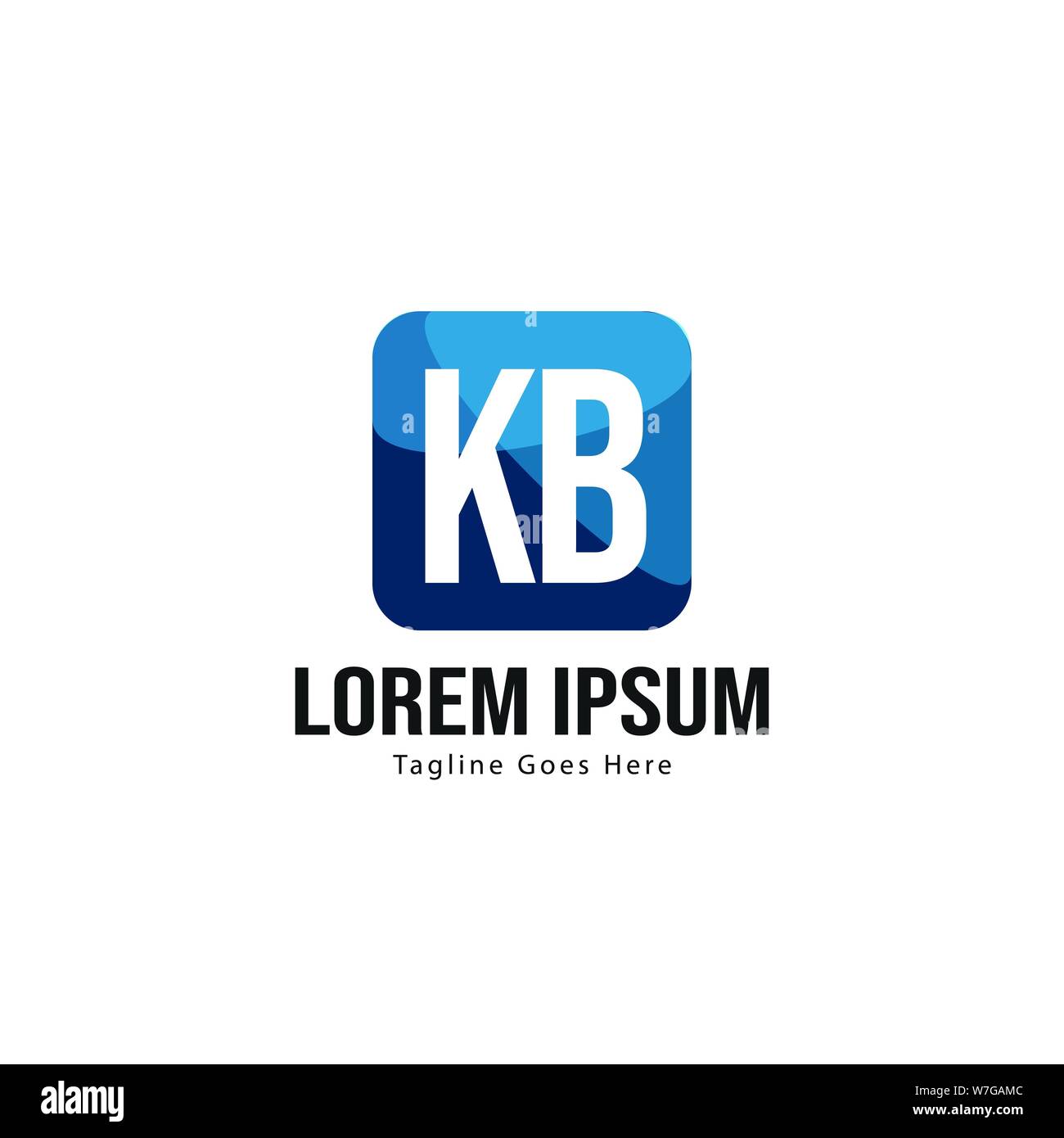 Initial KB logo template with modern frame. Minimalist KB letter logo ...