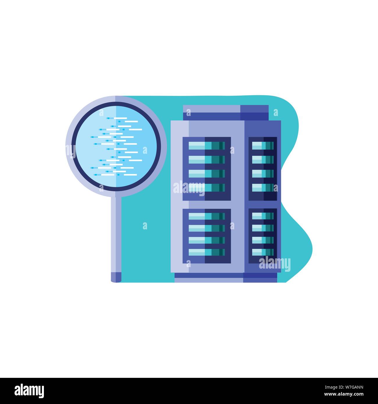 data center disks with search magnifying glass vector illustration design Stock Vector Image ...
