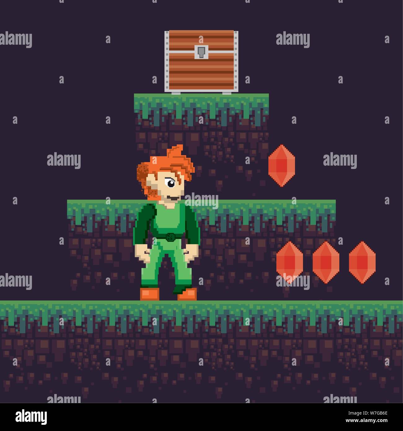 Retro videogame pixelated scenery Stock Vector Image & Art - Alamy