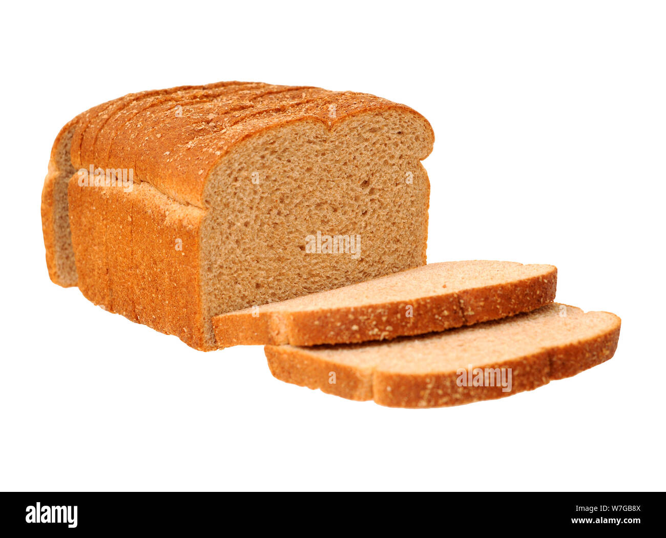 whole wheat bread isolate on white background Stock Photo - Alamy