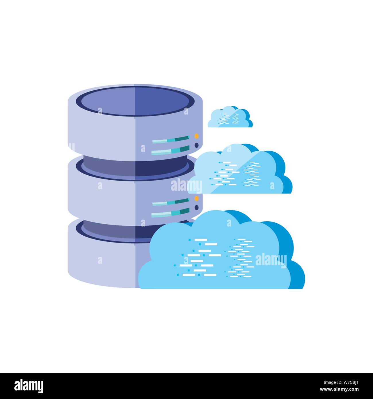 Data Center Disks With Cloud Computing Vector Illustration Design Stock