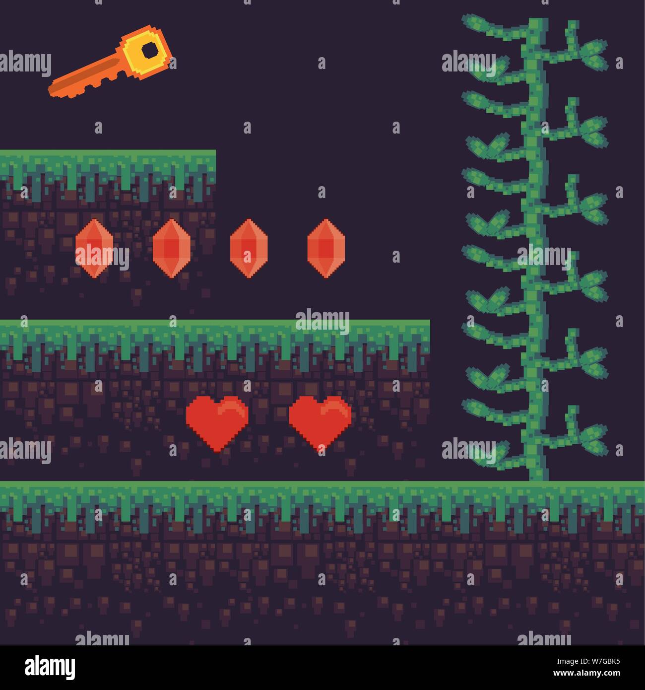 Retro videogame pixelated scenery Stock Vector Image & Art - Alamy