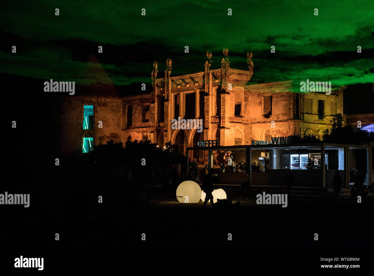 BONTIDA, ROMANIA - JULY 21, 2019: People visiting the ruins of the ...