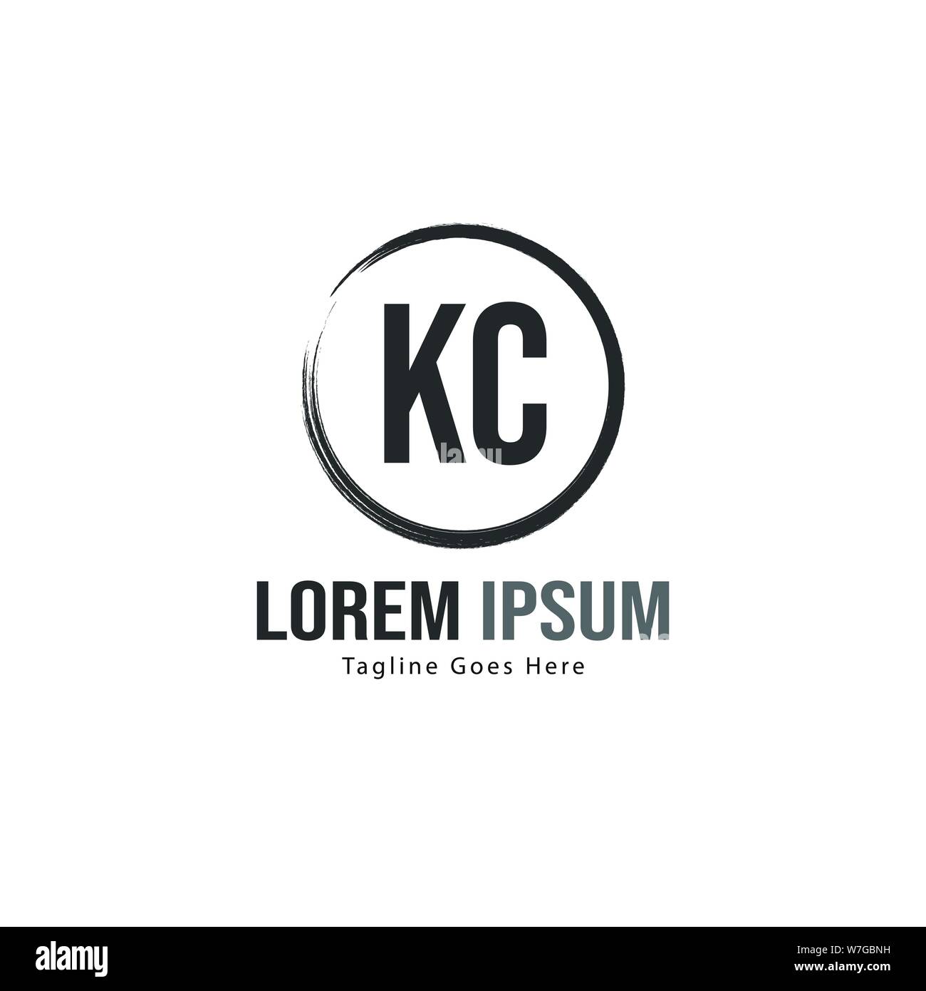 Initial KC logo template with modern frame. Minimalist KC letter logo ...