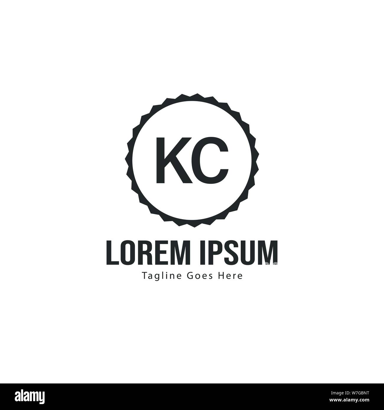 Initial kc logo vector vectors Black and White Stock Photos & Images ...