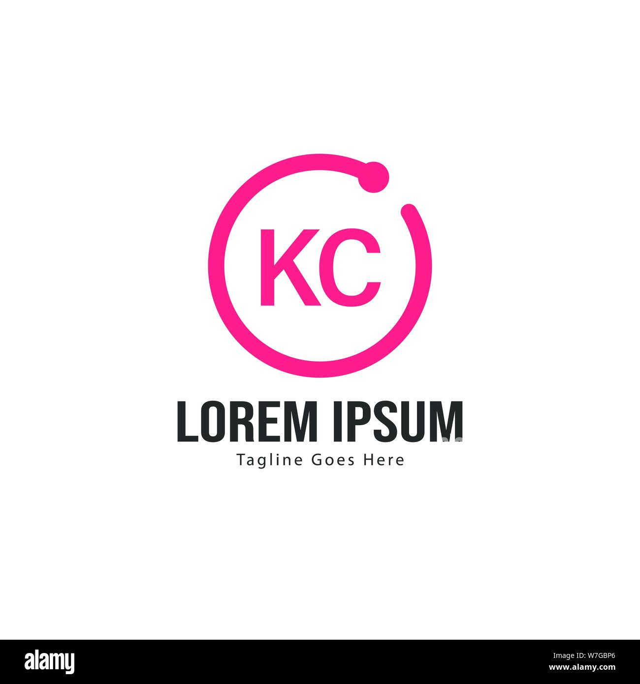 Initial KC logo template with modern frame. Minimalist KC letter logo ...