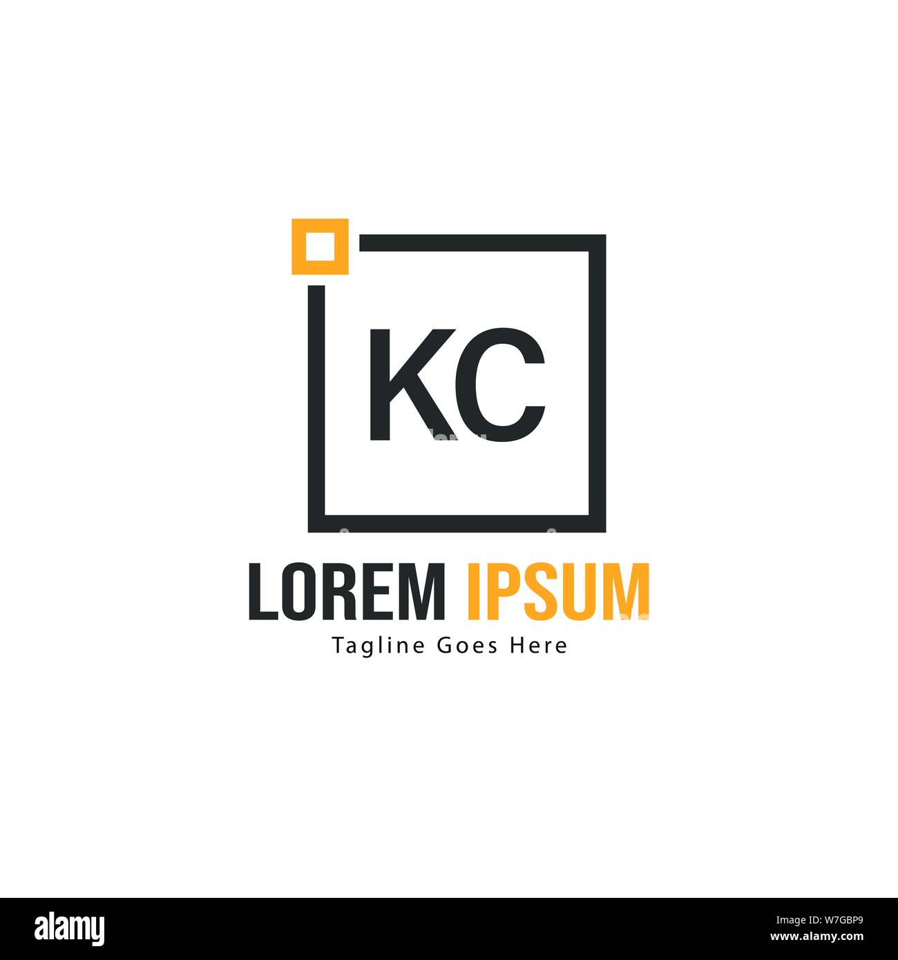 Initial KC logo template with modern frame. Minimalist KC letter logo ...