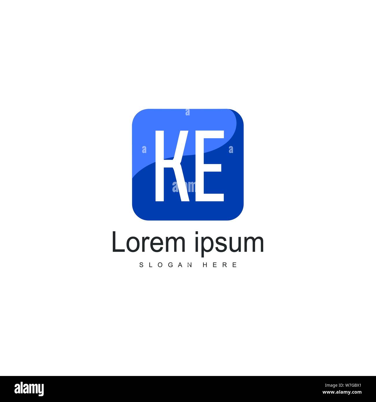 Initial KE logo template with modern frame. Minimalist KE letter logo ...