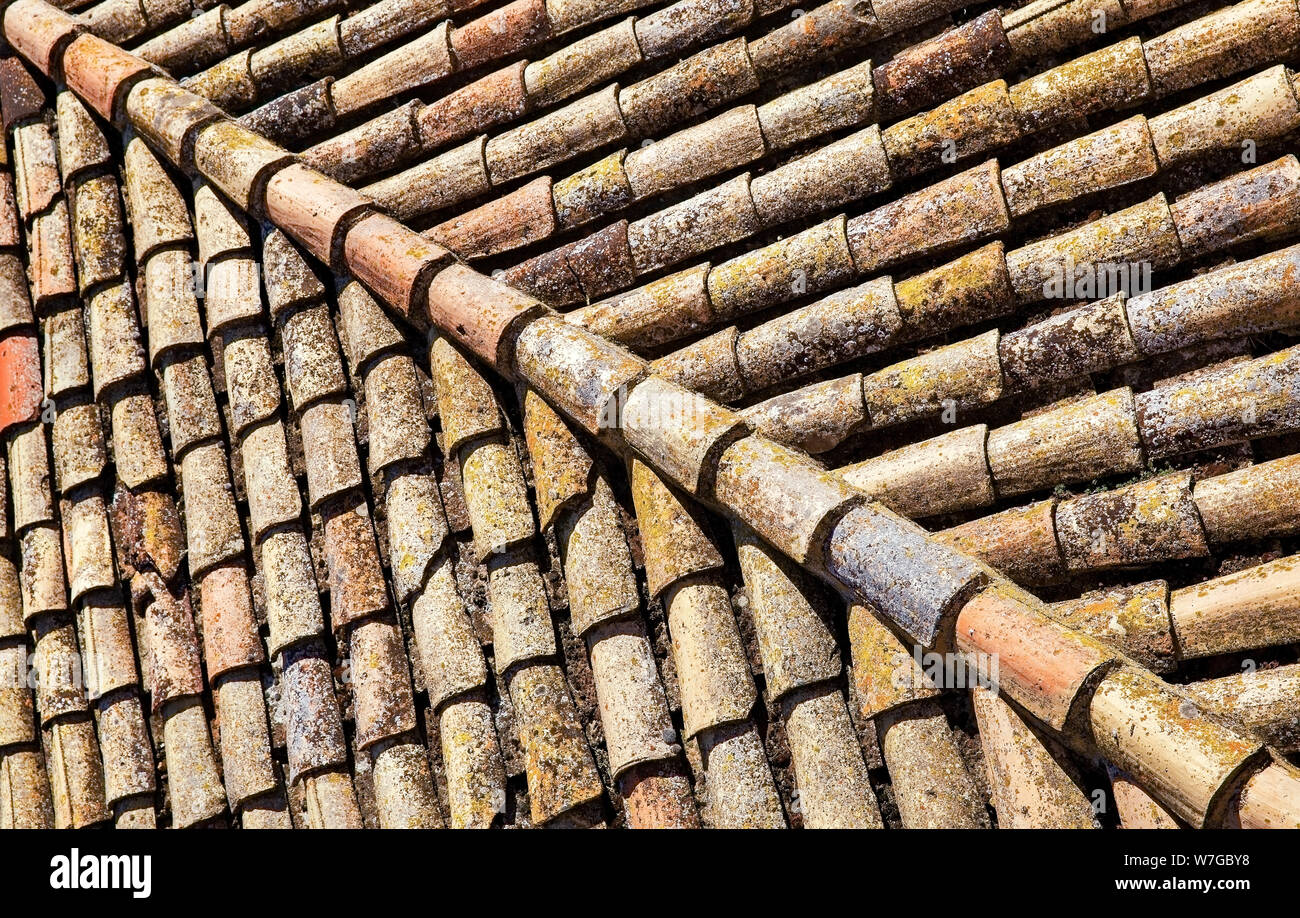 beautiful tile roof background texture Stock Photo - Alamy