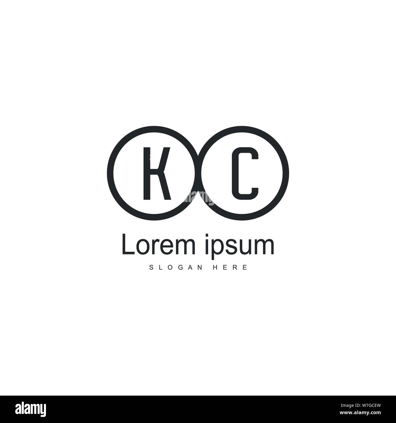 Initial KC logo template with modern frame. Minimalist KC letter logo ...