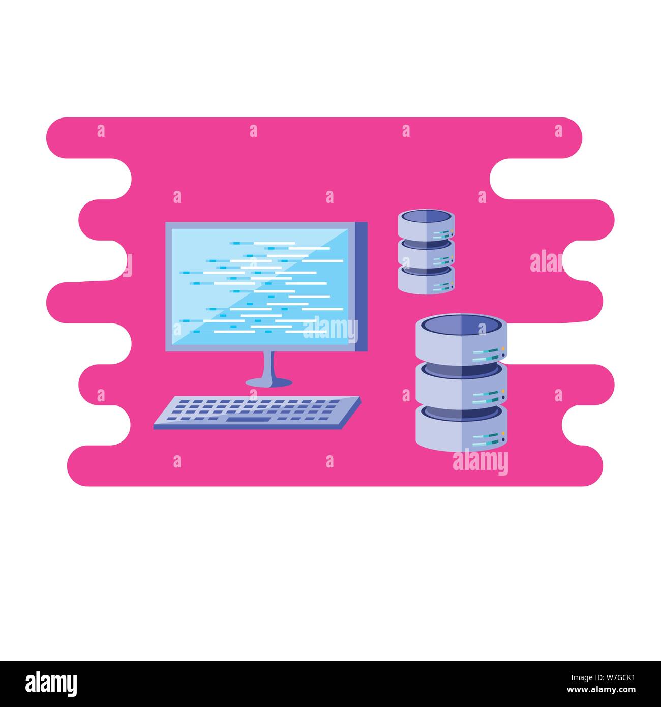 desktop computer with data center disks vector illustration design Stock Vector Image & Art - Alamy