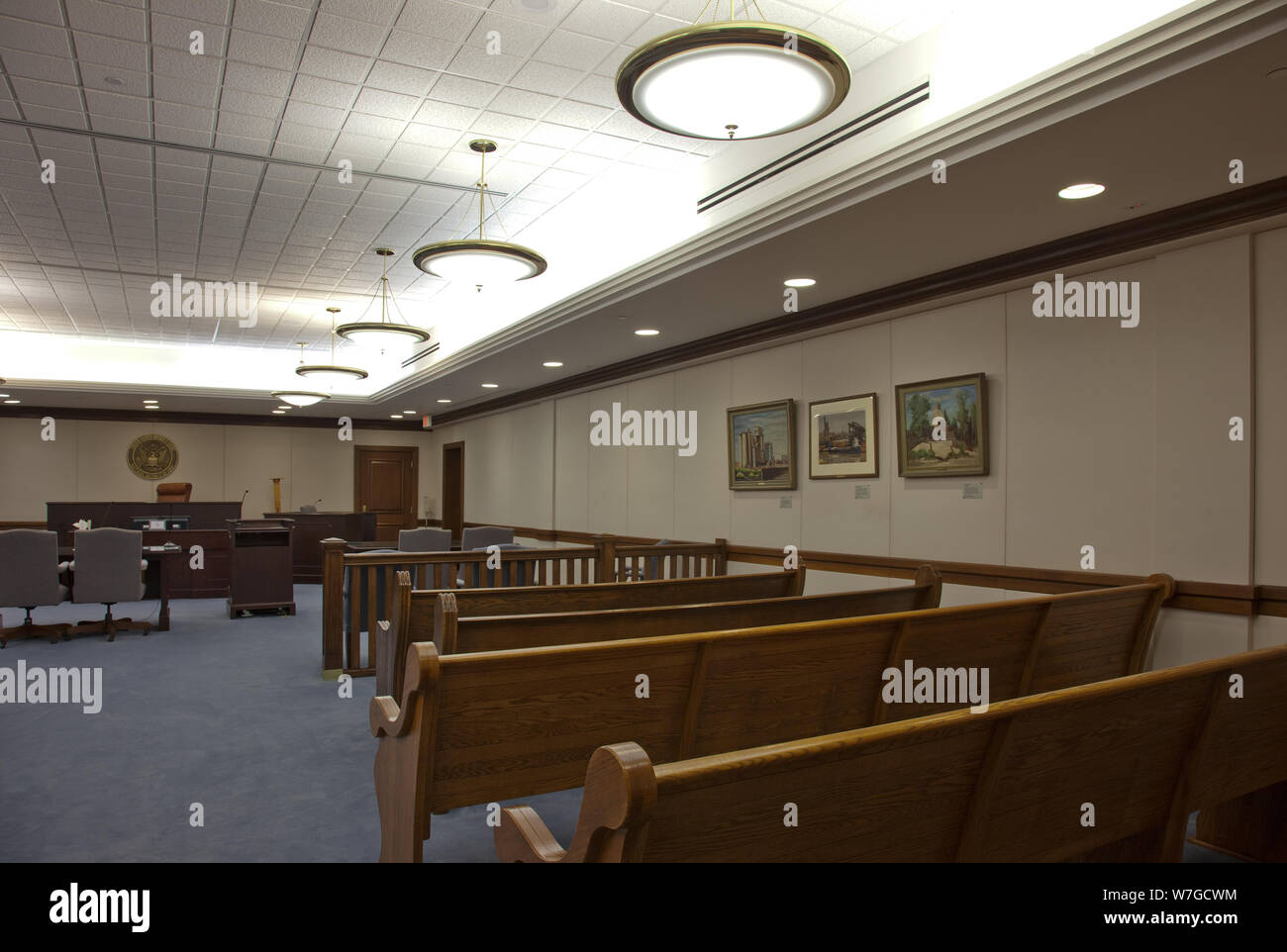Art at Joseph P. Kinnerary U.S. Courthouse, Columbus, Ohio Stock Photo ...