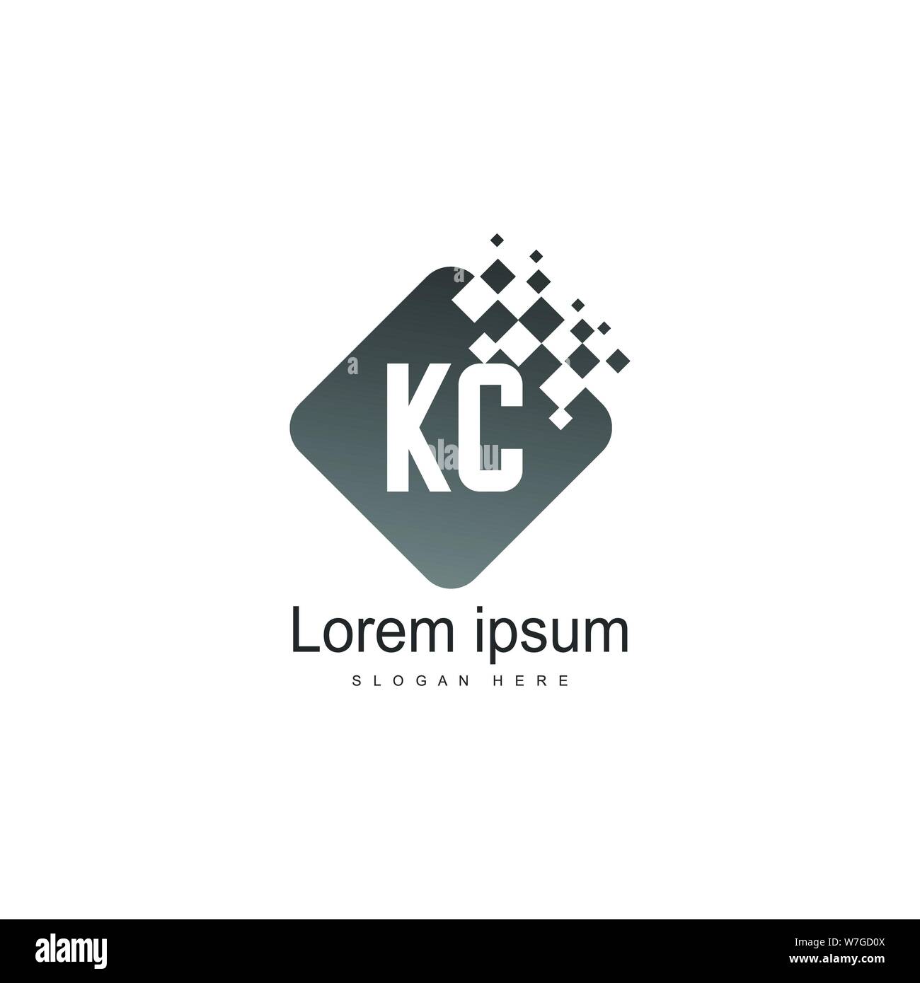 Initial KC logo template with modern frame. Minimalist KC letter logo ...