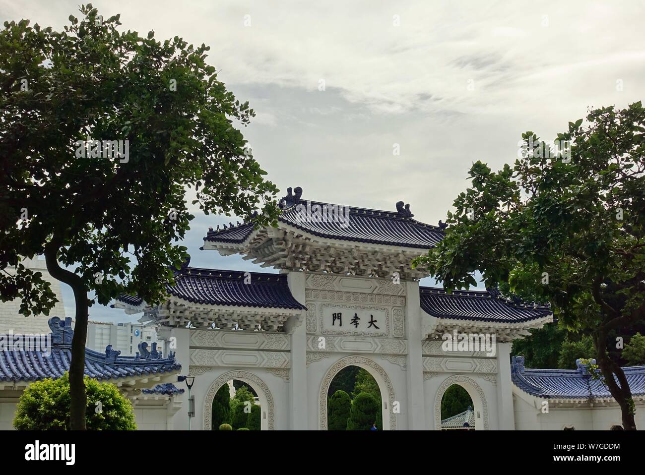 TAIPEI, TAIWAN -4 JUL 2019- View of the white marble Liberty Square ...