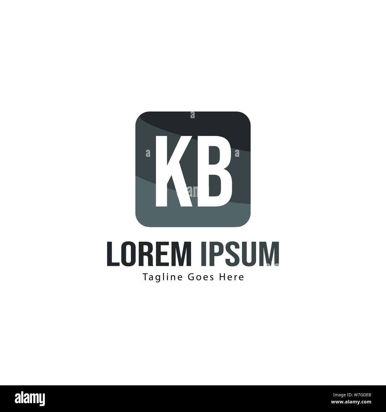 Initial KB logo template with modern frame. Minimalist KB letter logo ...