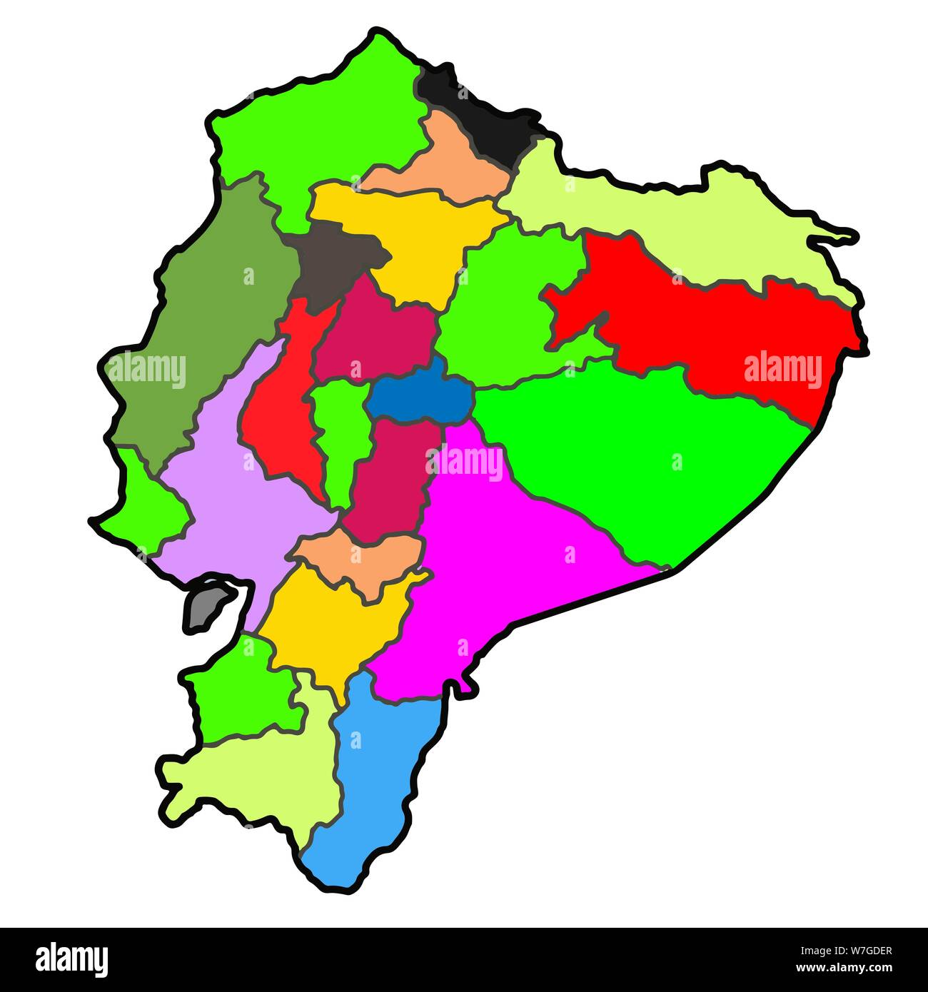 Illustrated map of Ecuador. Vector illustration EPS10 Stock Vector ...