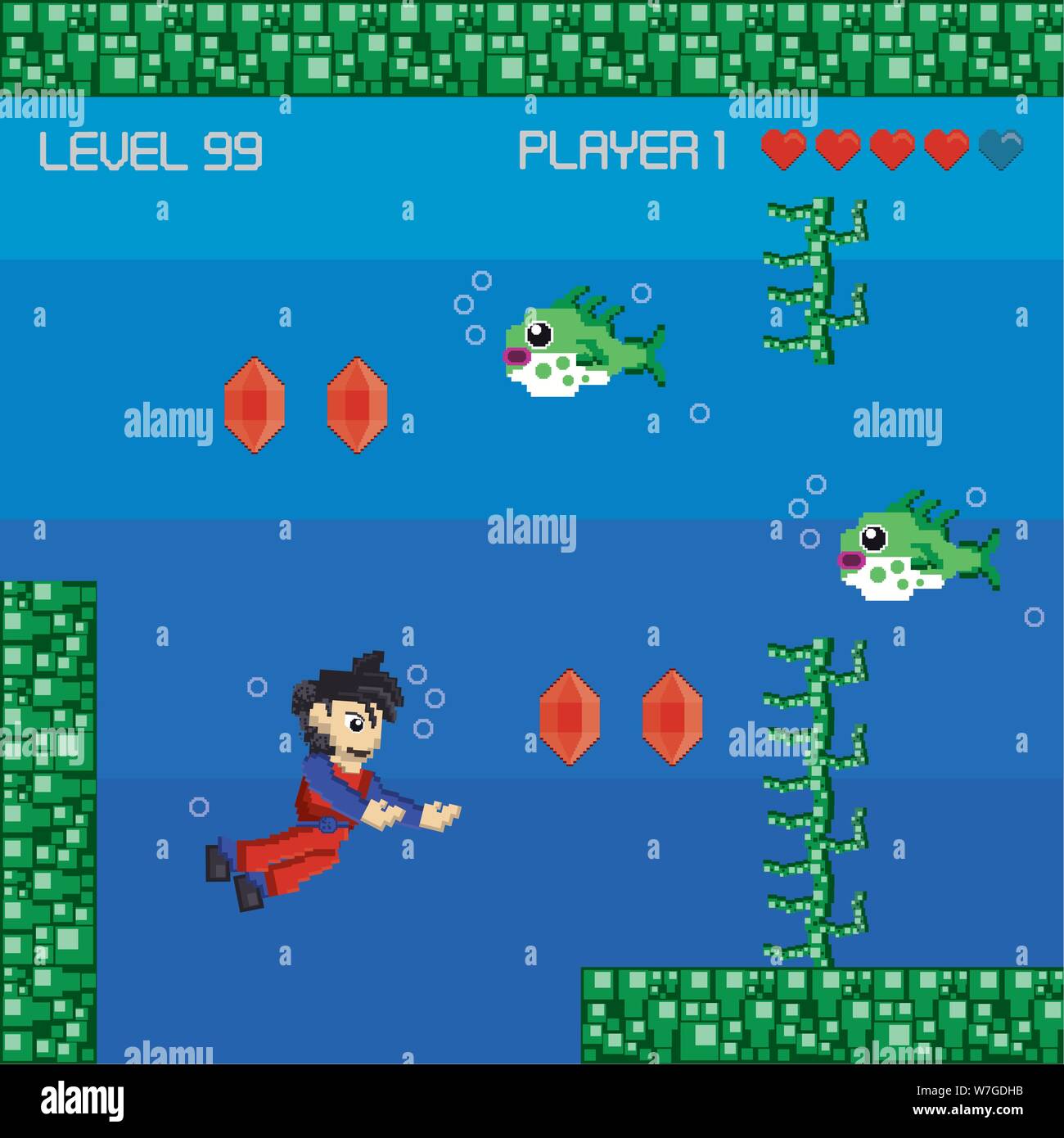 Retro videogame pixelated scenery Stock Vector Image & Art - Alamy