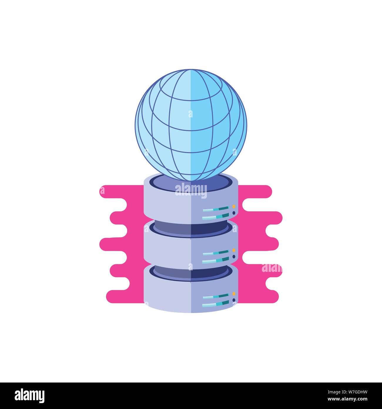 data center disks with sphere browser technology vector illustration design Stock Vector Image ...