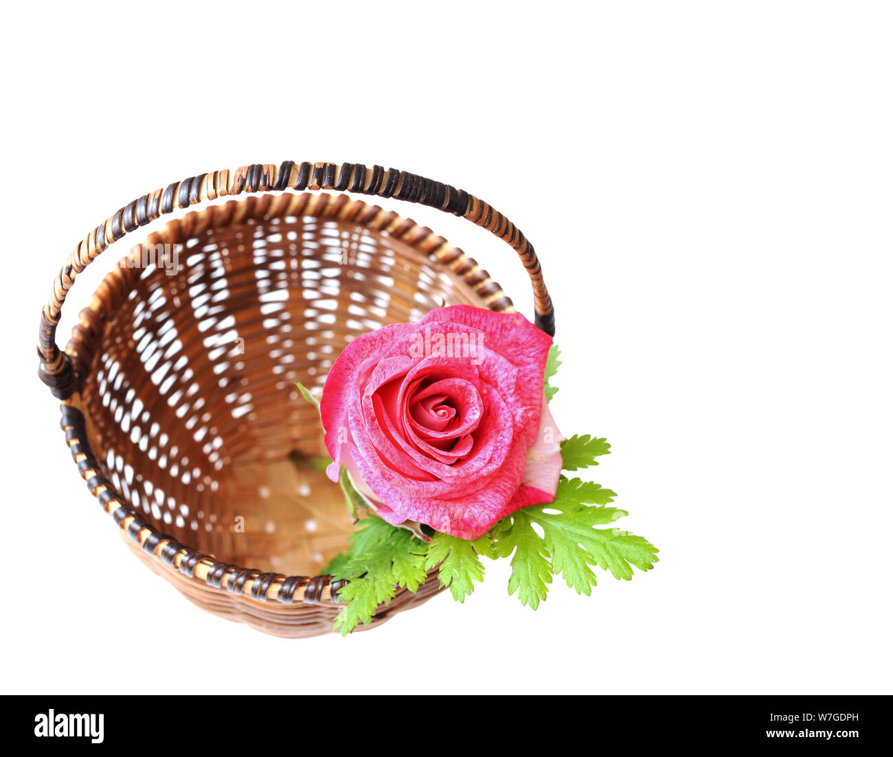 rose flower in bamboo basket Stock Photo - Alamy