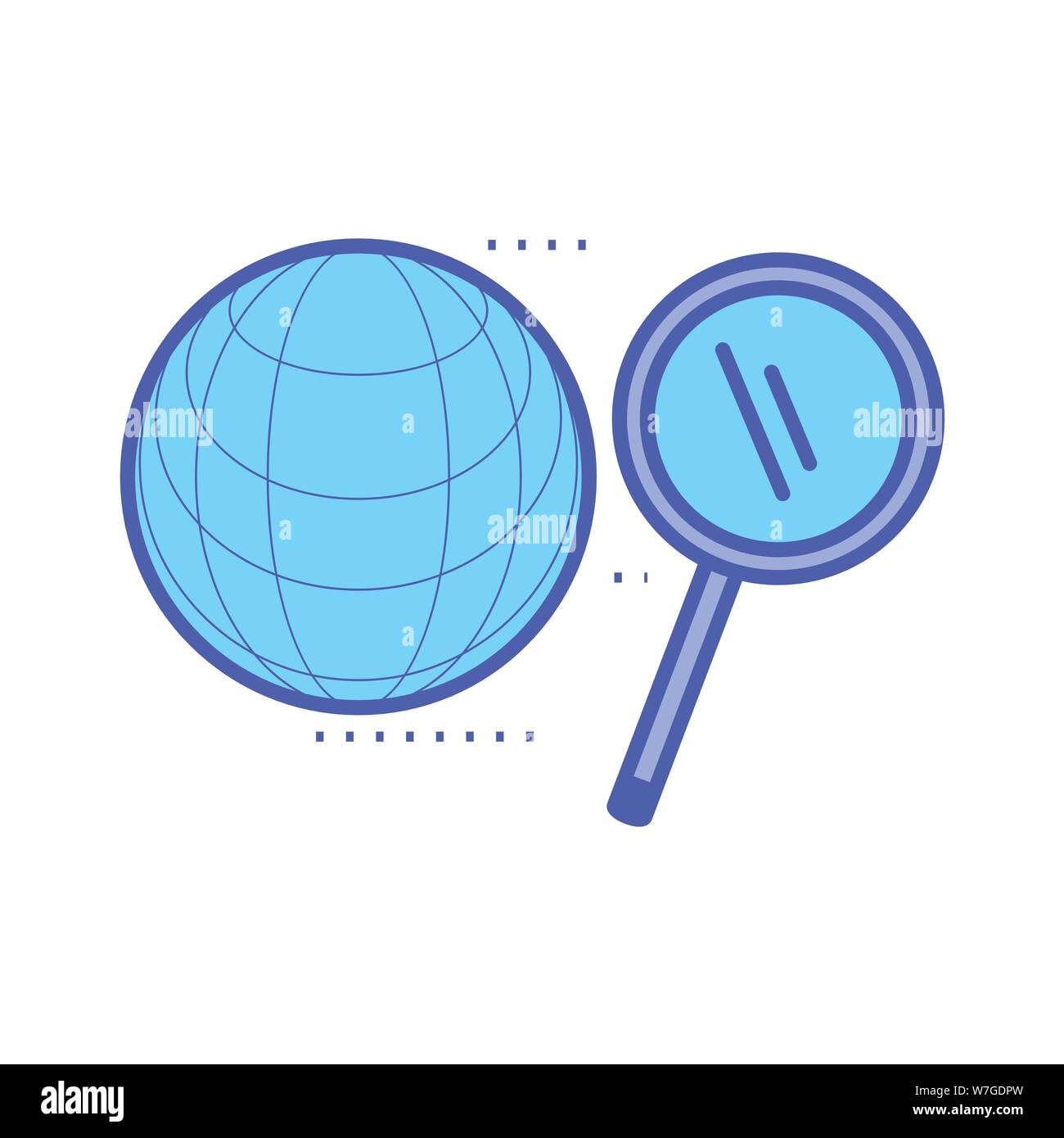 sphere browser with search magnifying glass vector illustration design ...