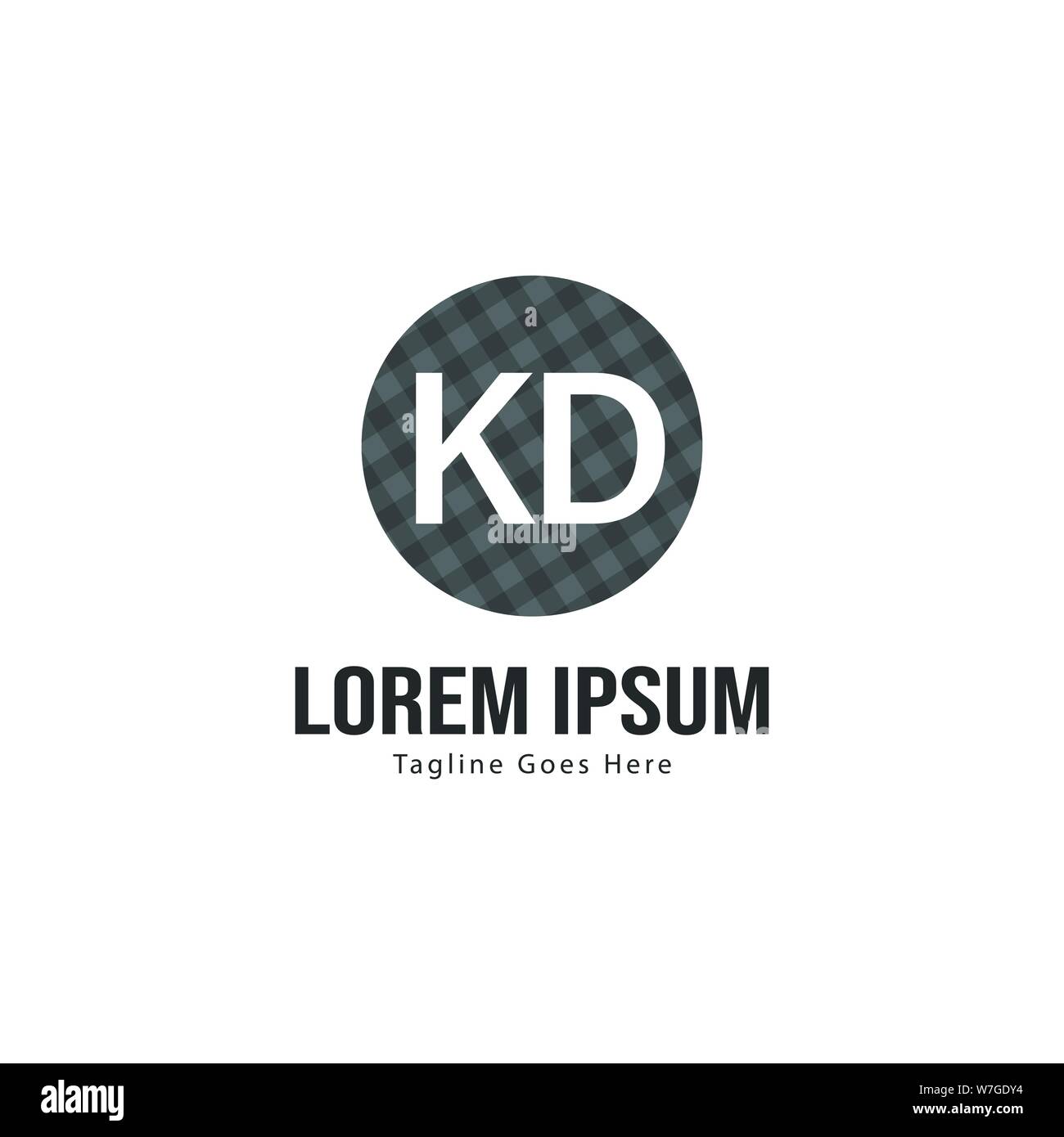 Initial KD logo template with modern frame. Minimalist KD letter logo ...