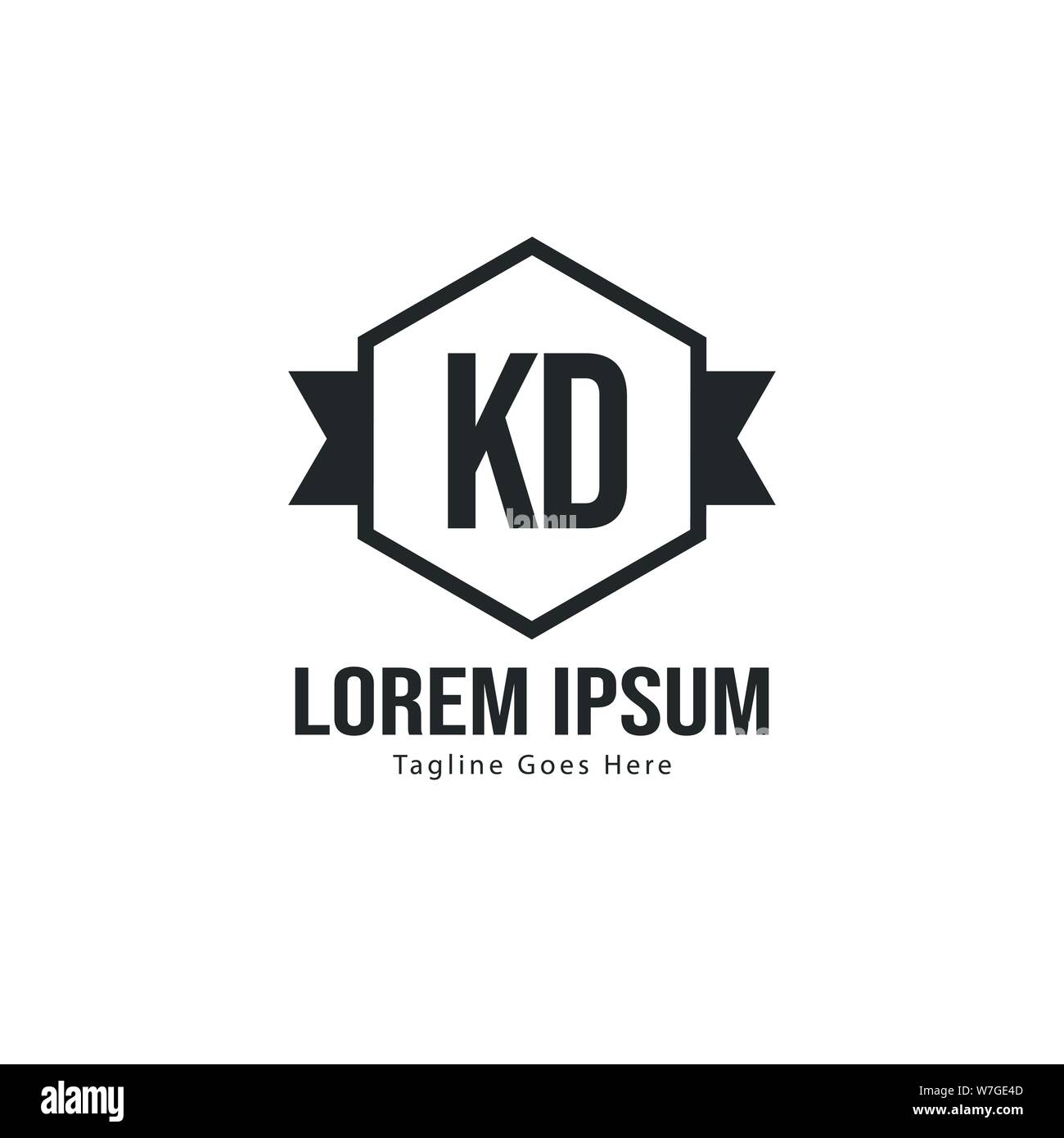 Initial KD logo template with modern frame. Minimalist KD letter logo ...