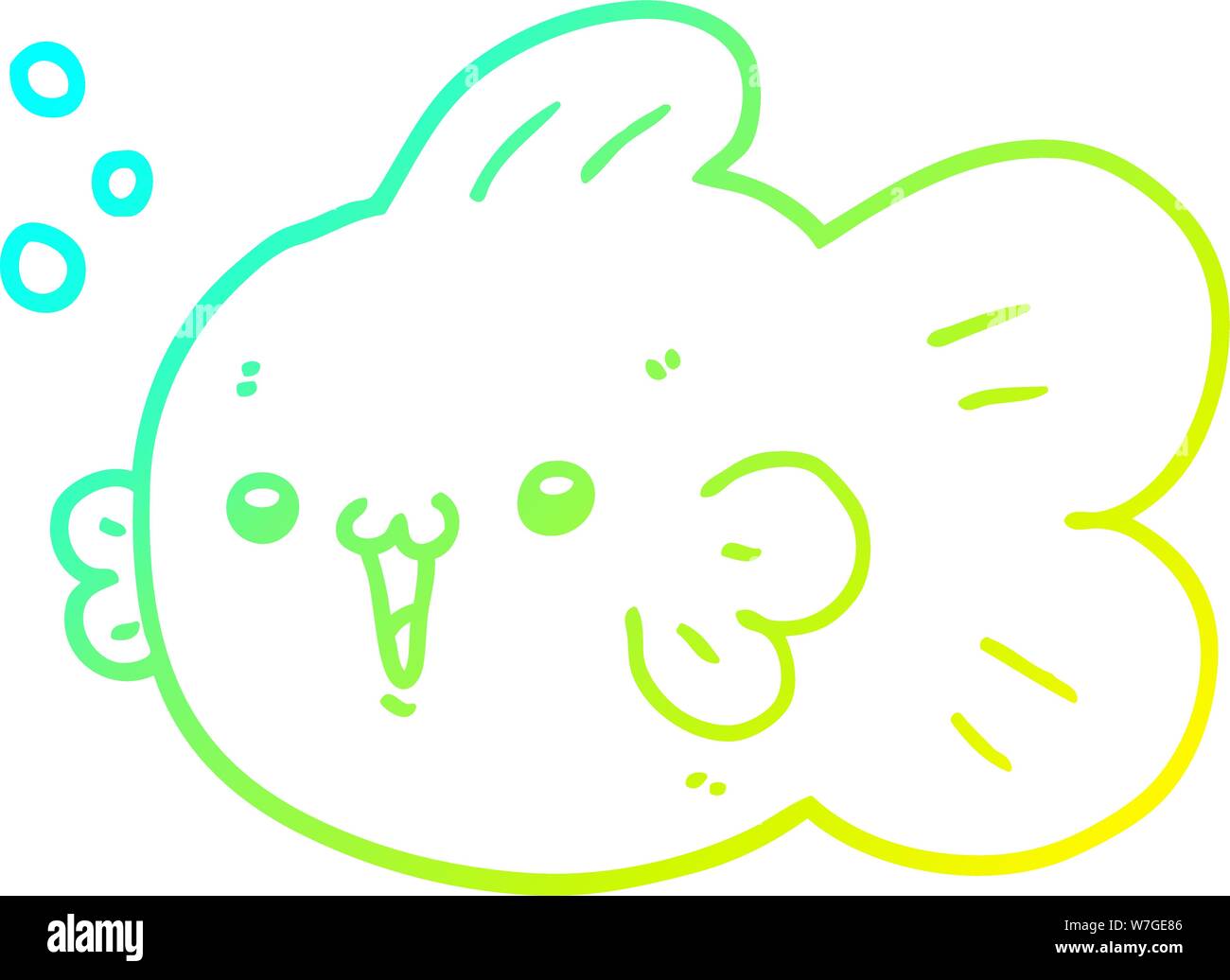 cold gradient line drawing of a cartoon fish Stock Vector Image & Art ...